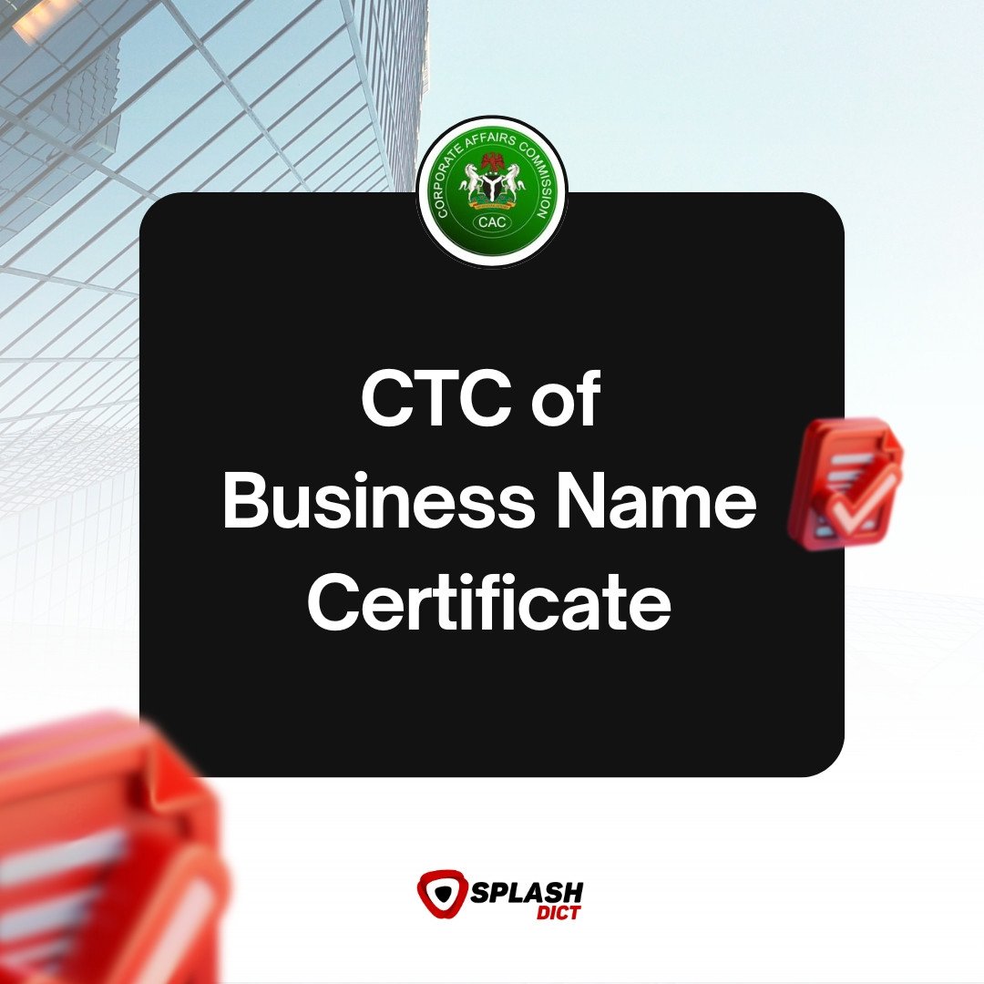 CAC Post-Registration Services for Business Name - SplashDict Limited